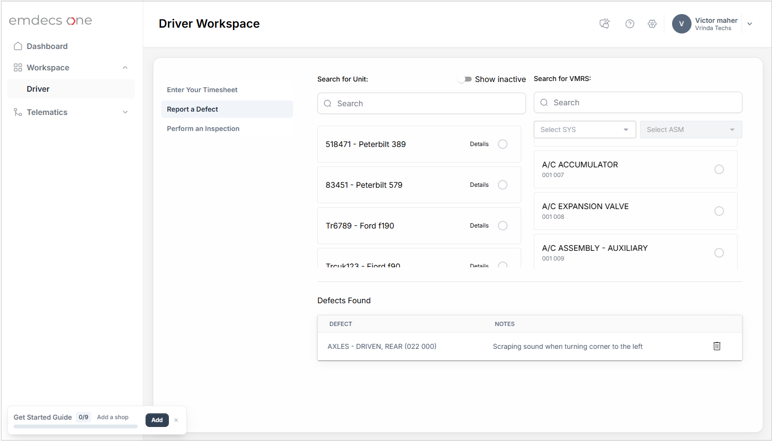 How to report a defect in the web app