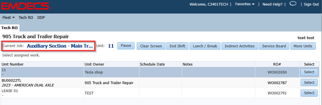 Tech RO: Technician Walkthrough