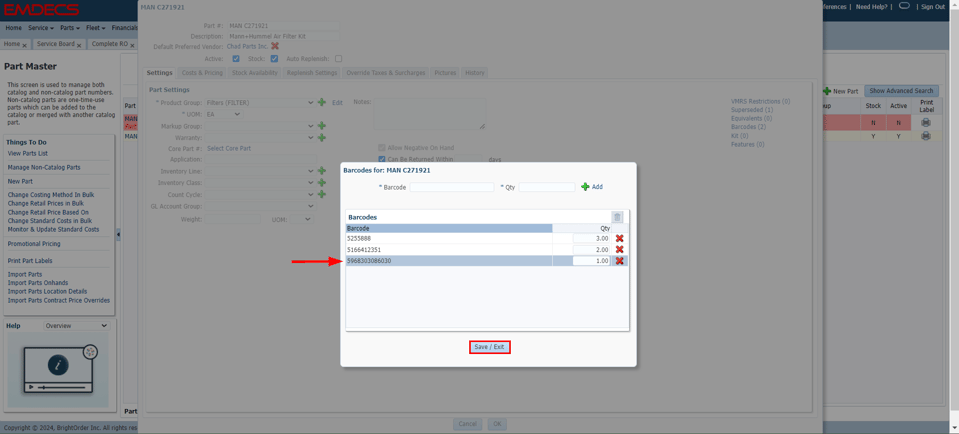 Using Vendor Barcodes (UPC Codes) to add Parts to ROs